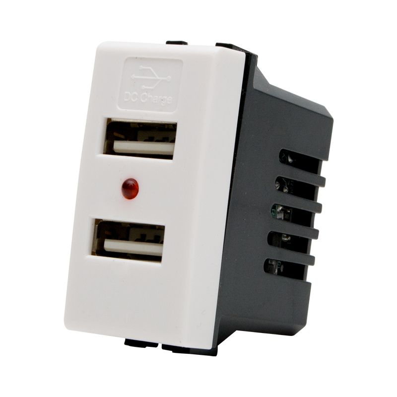 TOMA USB DOBLE BLANCO – PepeLED